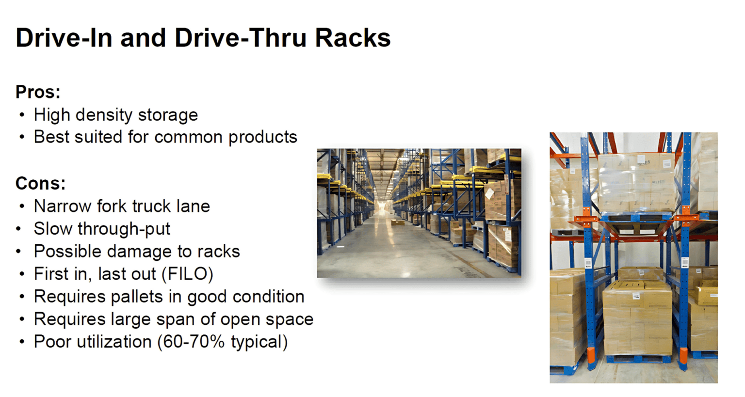 Drive-In/Drive-Through Racking Systems for Warehouses