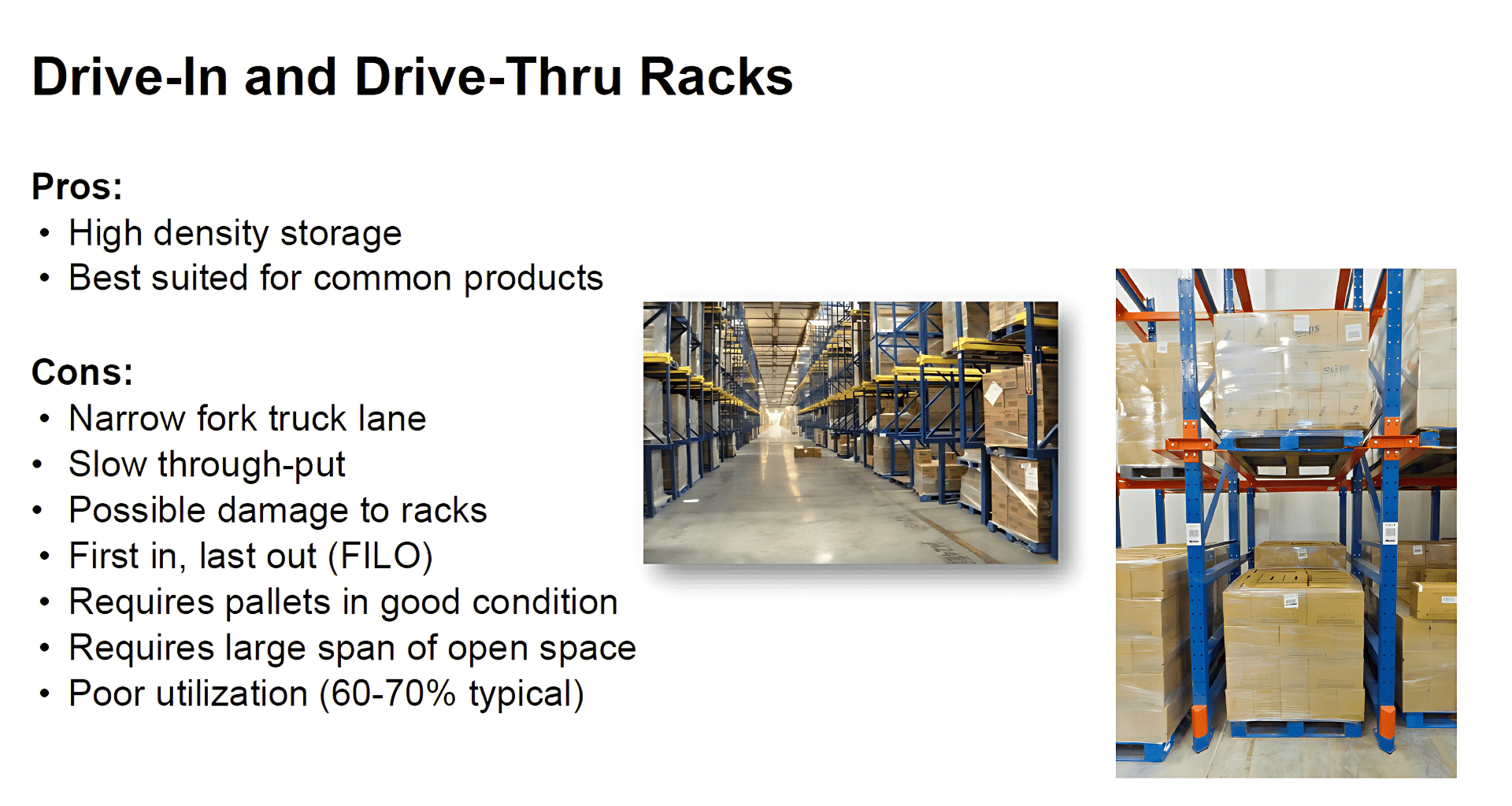 Drive-In/Drive-Through Racking Systems for Warehouses